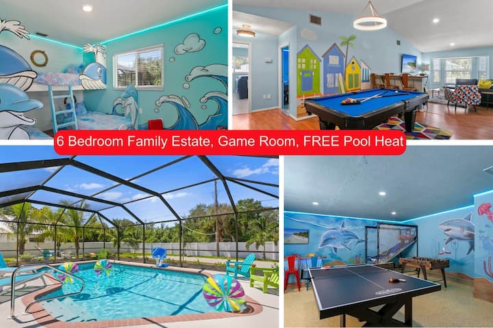 Heated Pool, 2 Game Rooms, Volleyball  17 Guests - Anna Maria Island, FL