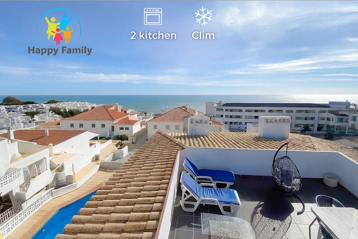 Double Rooftop   : Vue Plage, 2 Minutes Oura Beach - Albufeira