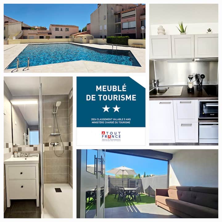 Studio Cap D'agde  Piscine, Parking, Clim & Wifi - Agde