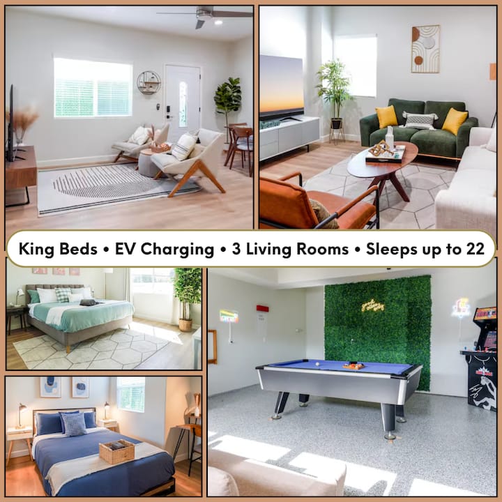 Modern Multi-fam Disney Home• Ev +Games •Sleeps 22 - Huntington Beach, CA