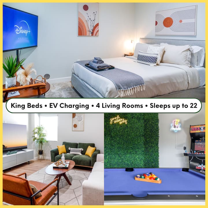 Disney Retreat For 22 | Game Room & Ev Charger - Huntington Beach, CA