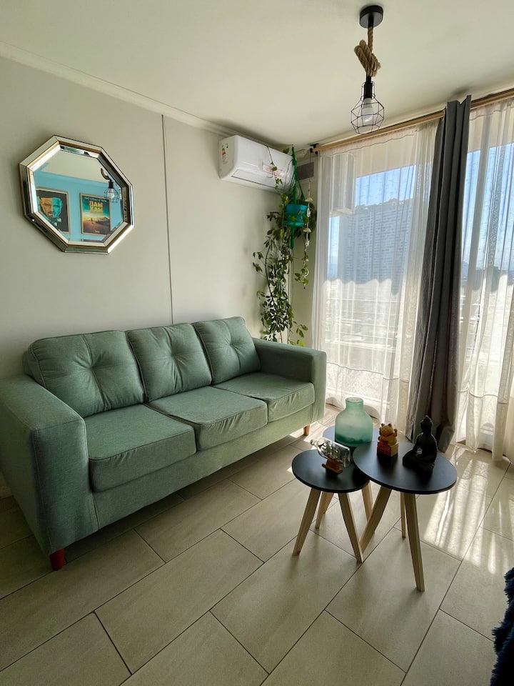 Acogedor Dpto. Para 4 Metro Ecuador/wifi/ac/estaci - Chile