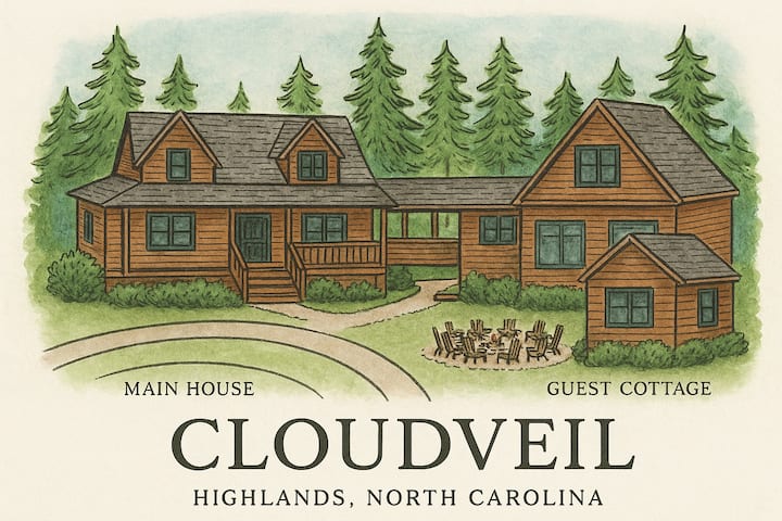 Lux 5br | Theater, Firepit, Office + Guest Cottage - Highlands, NC