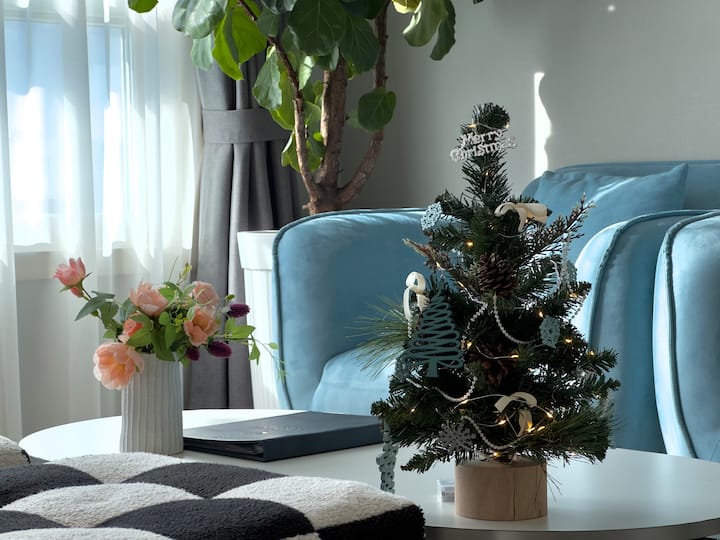 [은하수디앤엠] [청초넷] 고층/대전유성온천역3분/신축/프리미엄호텔침구/룸3(all침대) - Daejeon