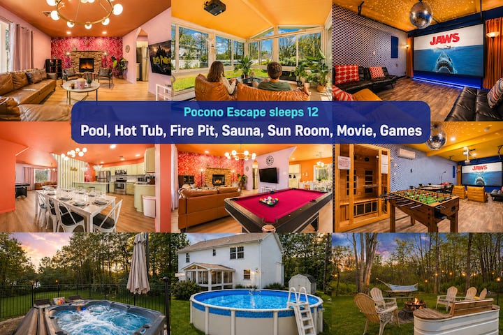 Pool|hottub|sauna|theater|bbq|firepit - Mount Pocono, PA