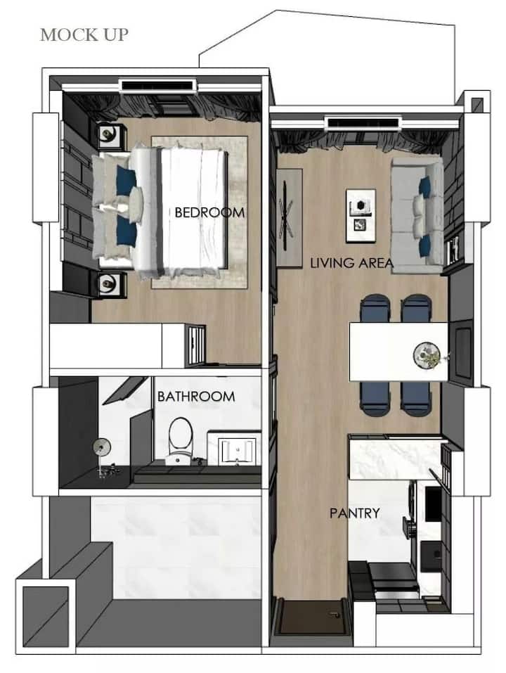 Astra Sky River Cozy 2br Near Old City Pool+gym - Chiang Mai