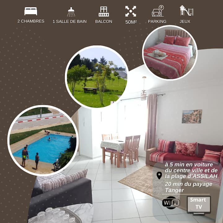 Appart Calme Et Cozy Pr Famille/séjour Business - Asilah