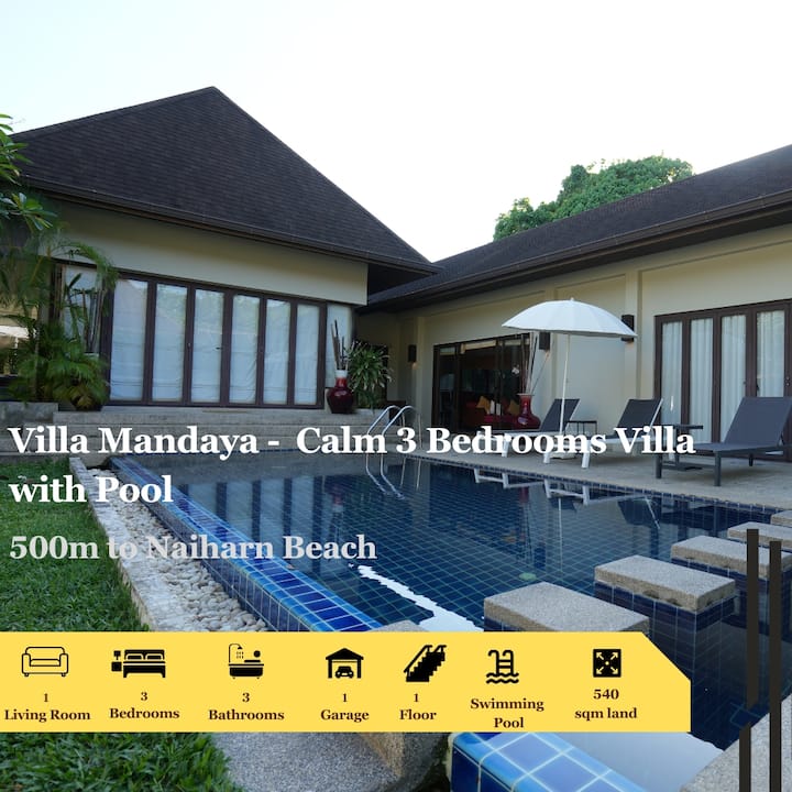 Villa Mandaya -  Calm 3 Bedrooms Villa With Pool - Kata Beach