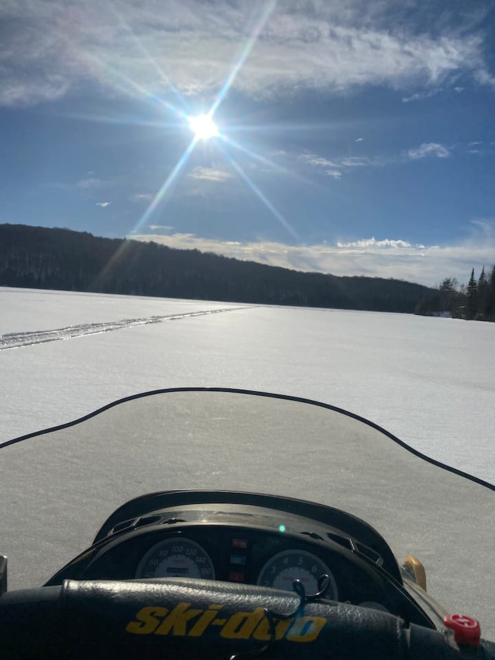 Lakeside Winter Wonderland Ice Fish And Snowmobile - Ontario 60