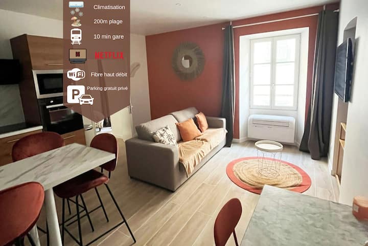 Sublime T2/ Cosy/ Clim/ Parking/plage - Menton