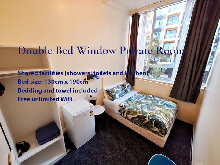 Hostel Double Bed Private Window Room - Auckland