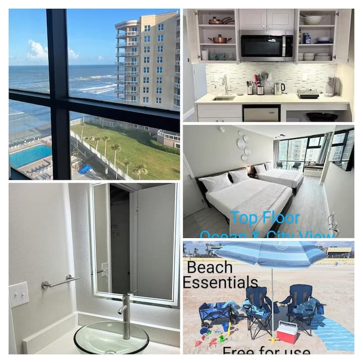 Oceanview Bliss: Renovated, Views, & Essentials - Daytona Beach, FL