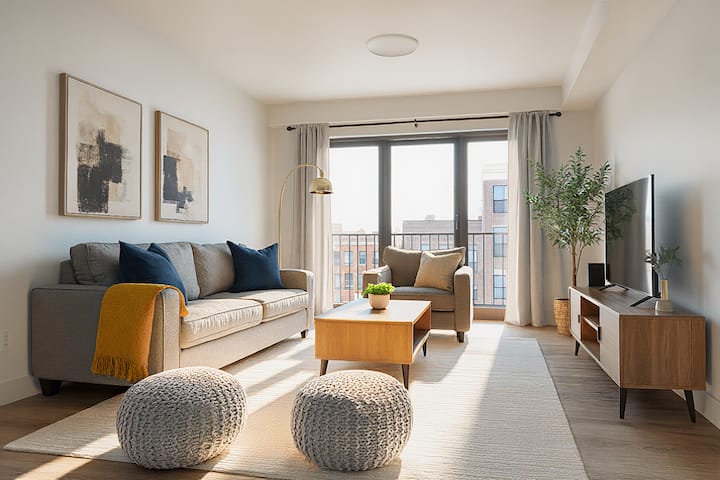 Free Parking+2br Modern Family Retreat | 30min Nyc - Bayonne, NJ