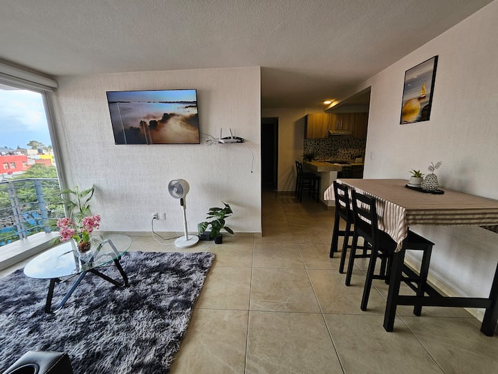 Cómodo Departamento Cerca Del Estadio Gnp - Mexico City