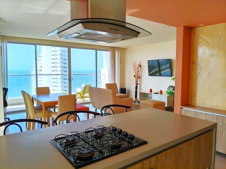 Spacious 3-bd Apt W/sea Views & Prime Location-514 - Cartagena de Indias