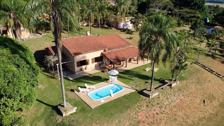 Casa De Campo Com Piscina, Churrasqueira E Lareira - Itatiba