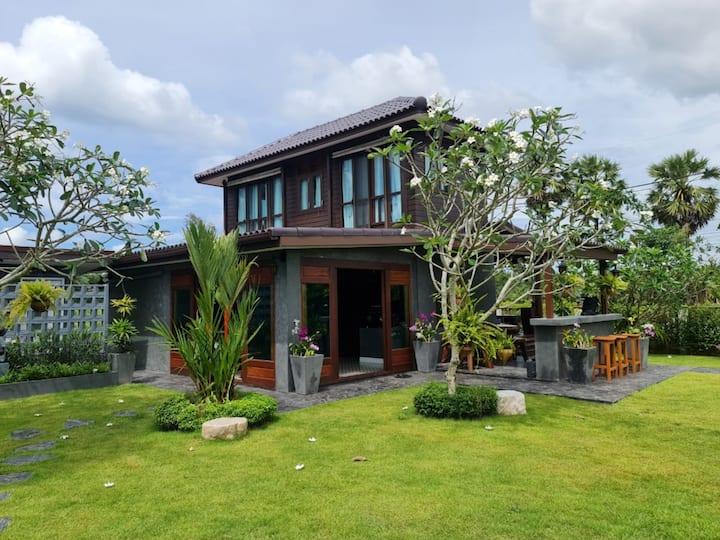 Traditional Wooden House Design For Three Persons - Takua Thung District