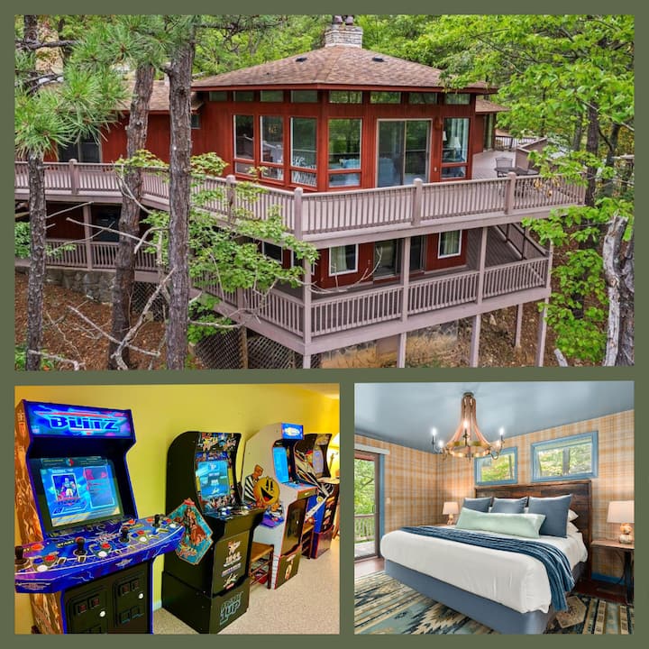 Retro Lodge W/ Arcade-fire Pit-great Location! - 