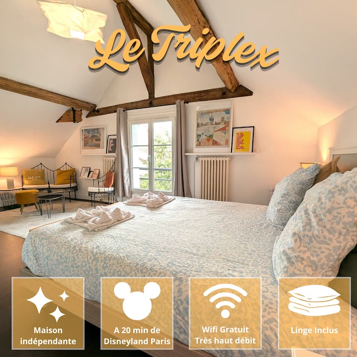 Le Triplex · Jardin · 14 Min Disney · Proche Paris - Pontault-Combault