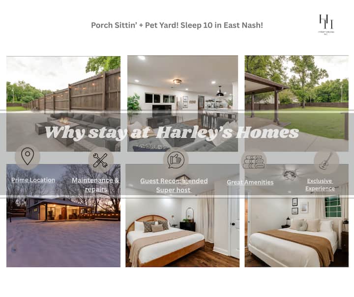 Porch Sittin’ + Pet Yard! Sleep 10 In East Nash! - Nashville, TN