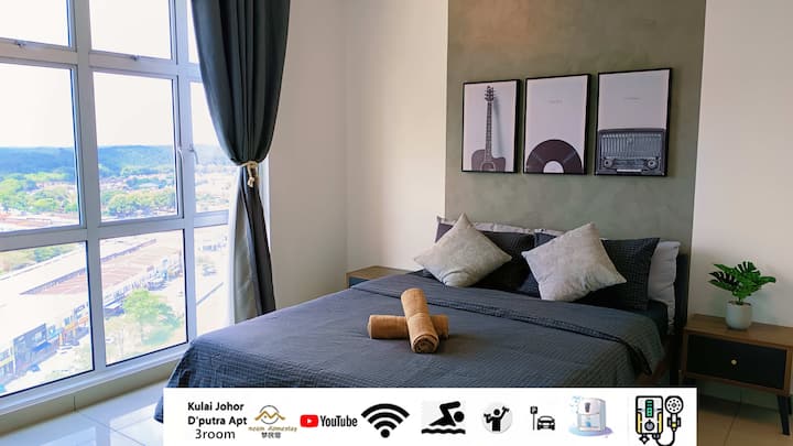 Kulai Ioimall Apt 3r9pax Smarttv With Wi-fi -