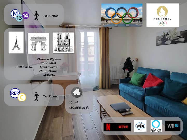 Appartement Cosy/équipé Avec Balcon Proche Paris - Paris