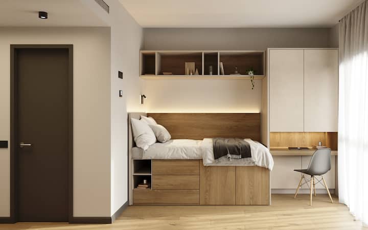 Private Studio With Language Course + Pool + Gym - Barcelona
