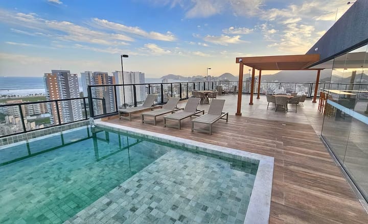 Apto Alto Padrão! Vista Panorâmica Para O Mar - Guarujá