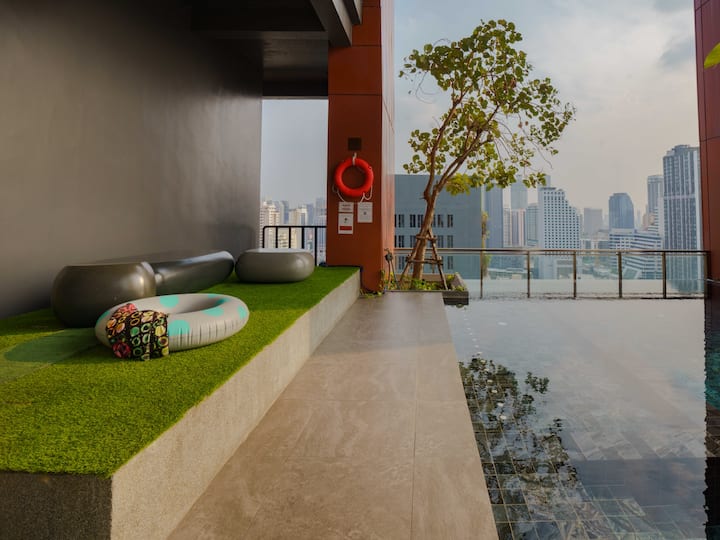 23f Perfect Location# Pool#gym@bts/mrt&2br#5ppl - Bangkok