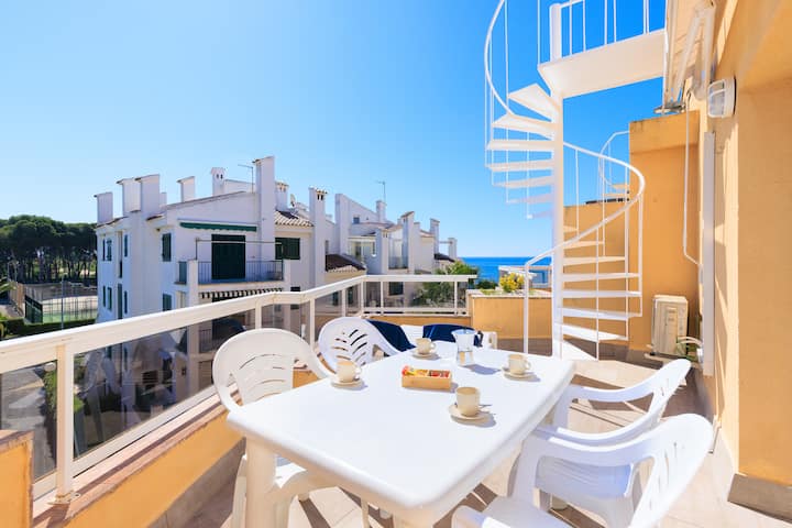 Primera Linea|ático Con Terraza|piscina|wifi|ac - Cambrils