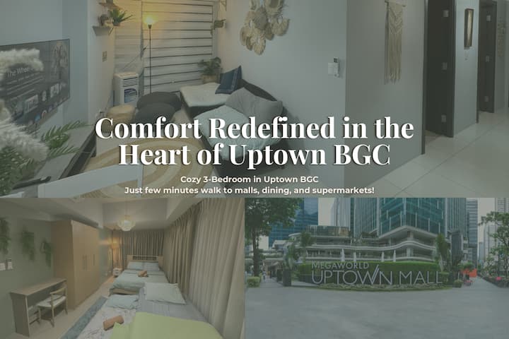 Uptown Bgc Cozy 3br Suite W/fast Wifi & Bathtub - Taguig