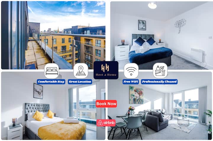 Peaceful 2br • Salford • Long Stay •Wifi + Kitchen - Manchester