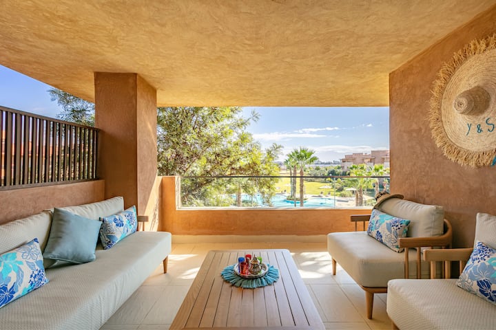 Vue Golf, Piscine, Atlas | Luxe Bohème-chic - Marrakech