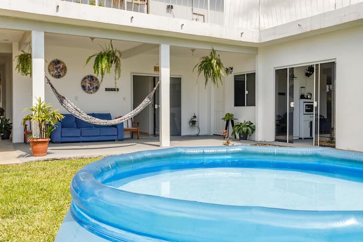 Casa De Férias - 5quartos C/ar + Piscina + Garagem - Palhoça