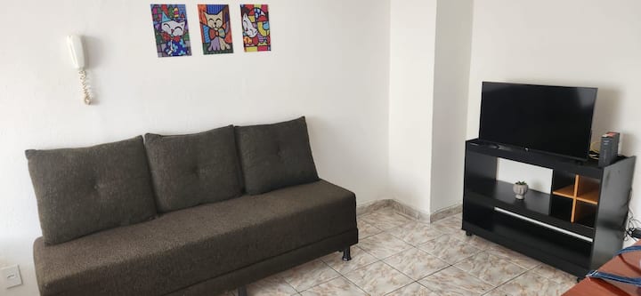 Kitnet+ar+wifi 100mts Da Praia - São Vicente