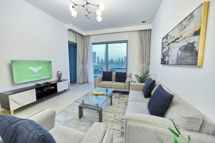 Svizona's Luxury 2 Bhk With Burj Khalifa View - Dubaj