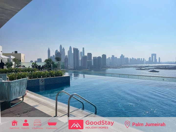 Spacious Beachfront, Infinity Pool With A Palmview - Dubaï