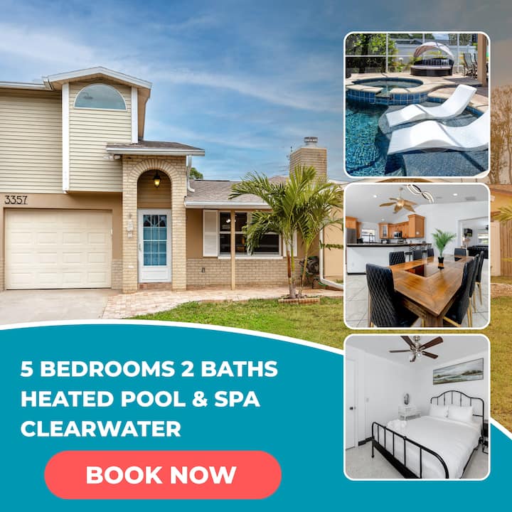 Clearwater Poolside Paradise 5br 2 Bath Sleeps 12 - Largo, FL