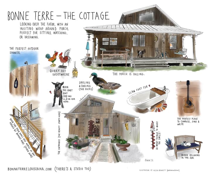 Bonne Terre Cottage: Farmstay • Getaway • Retreat - Breaux Bridge