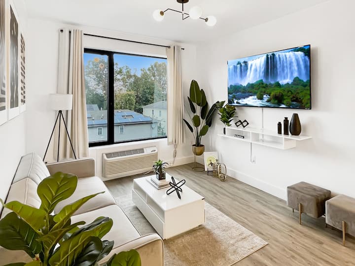 Jan 38% Promo:cozy King 1br W/ Pool + Gym Near Ewr - 伊麗莎白