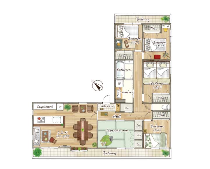 5br 108㎡ | 4 Min Sta | Yokohama 12 Min | Hnd18 Min - Yokohama