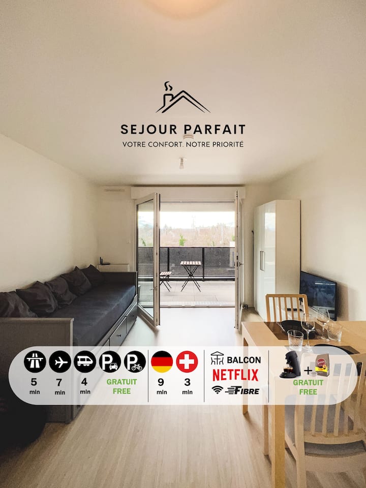 Studio Le Hésingue-near Airport, Central & Balcony - EuroAirport Basel-Mulhouse-Freiburg (BSL)