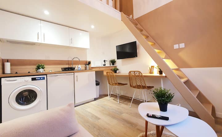 Studio Creamy Moderne & Cosy - Gare Métro Parking - Roubaix