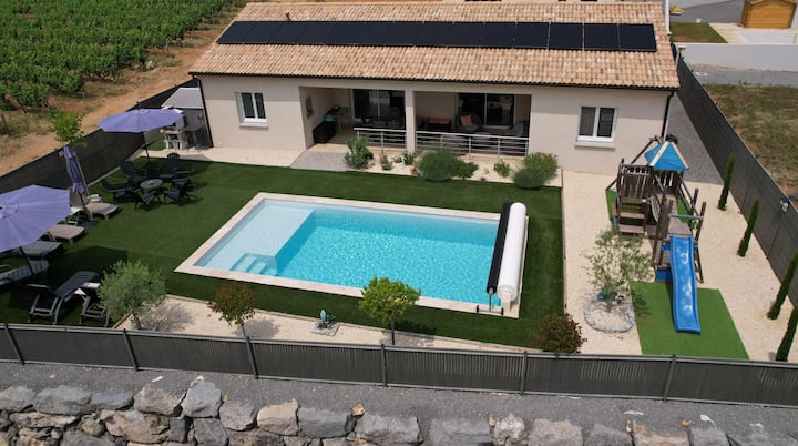 Ardèche Villa Climatisée Piscine Privée Chauffée - Joyeuse