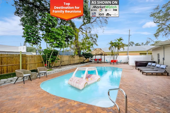 2 Homes! 4 Mn/beach! Slt Pool, Hotub, Kayaks Gm Rm - Treasure Island, FL