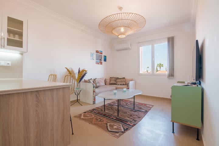 Cosy Beldi Chic • Terrasse & Vue Atlas • Guéliz - Marrakesh