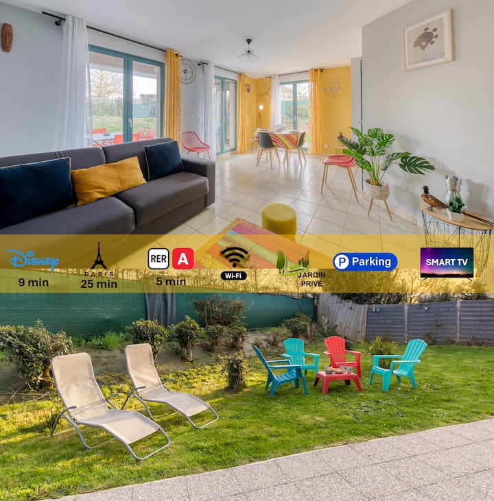 Jardin Paradise Disney 9min/paris-gare 5min+pking - Montévrain