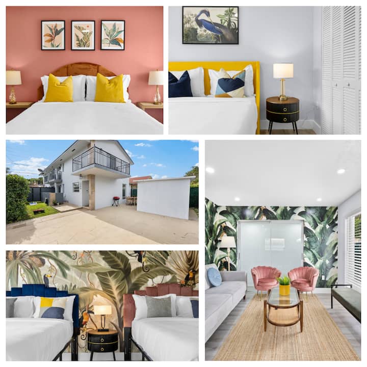 Walk To Coral Gables | Sleep 8| Free Beach Package - Miami