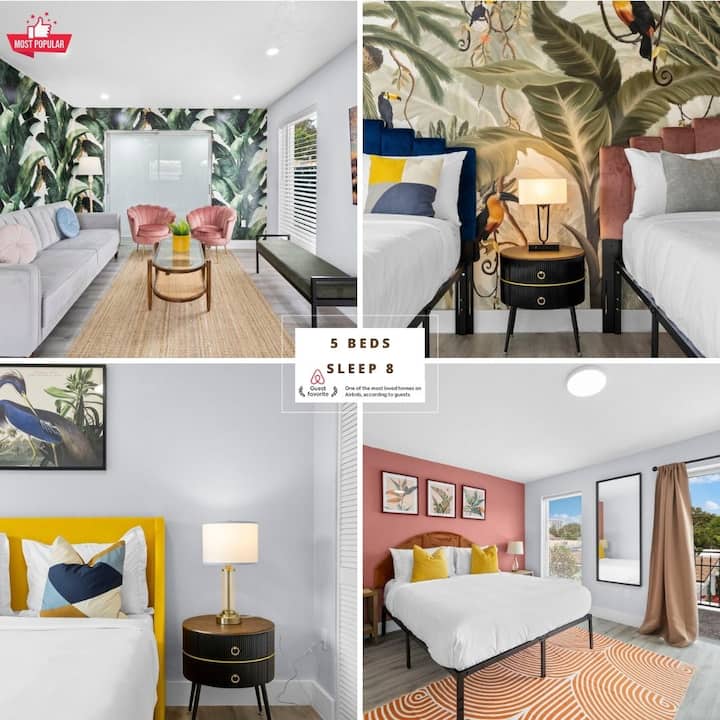 Sleep 8+walk To Coral Gables + Free Beach Gear - Miami