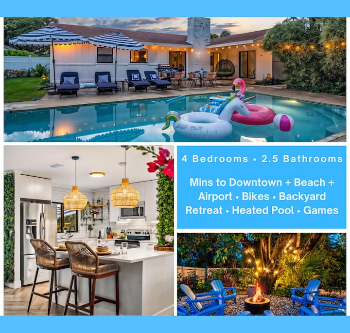 4br · Heated Saltwater Pool · Fire Pit · Games - Lake Worth, FL